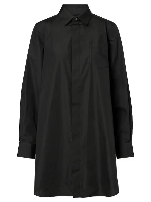 Sacai Poplin Shirt Dress - Black