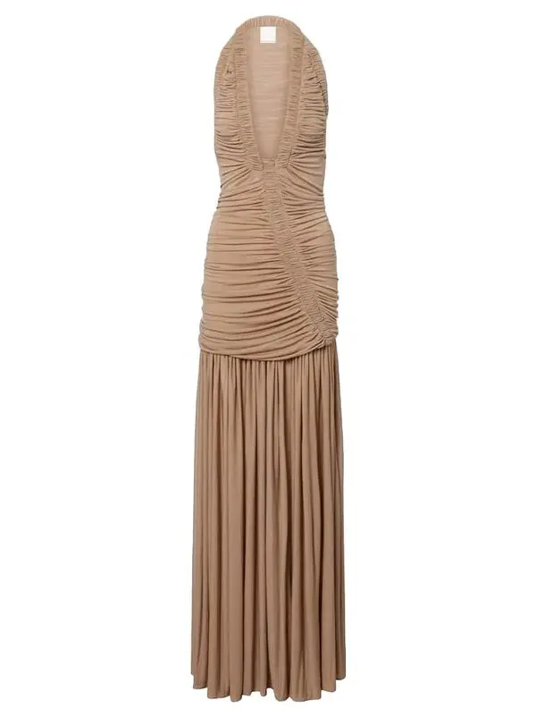 Christopher Esber Orion Gathered Ruched Gown - Beige