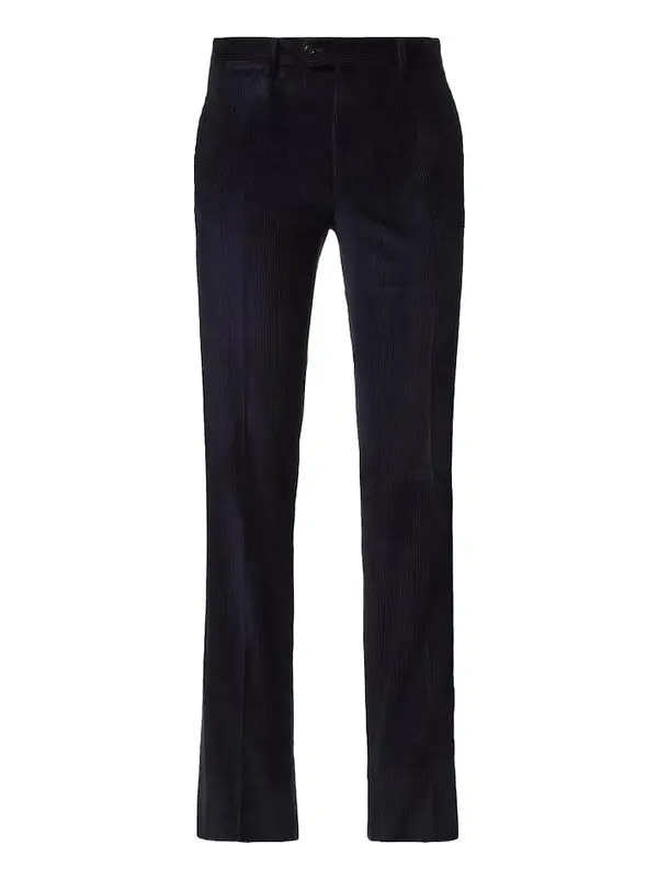 Rubinacci Cotton Corduroy Straight Pants - Blue