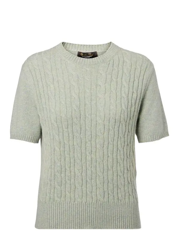 Loro Piana Treccia Cable-knit Cashmere Sweater - Green