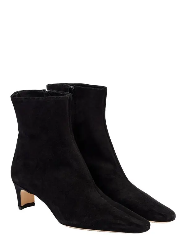 Staud Wally Suede Ankle Boots - Black