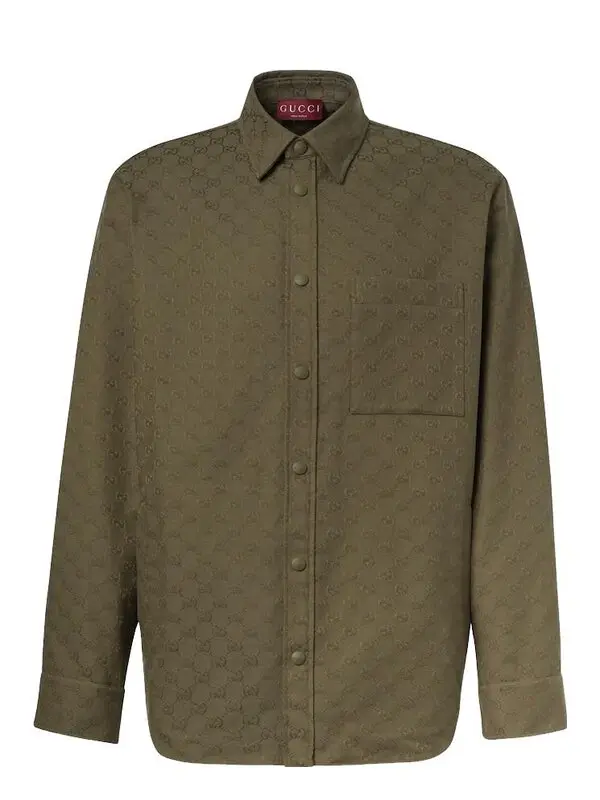 Gucci Gg Canvas Cotton-blend Shirt - Green