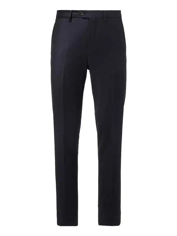 Loro Piana Carlo Wool And Cashmere Straight Pants - Blue