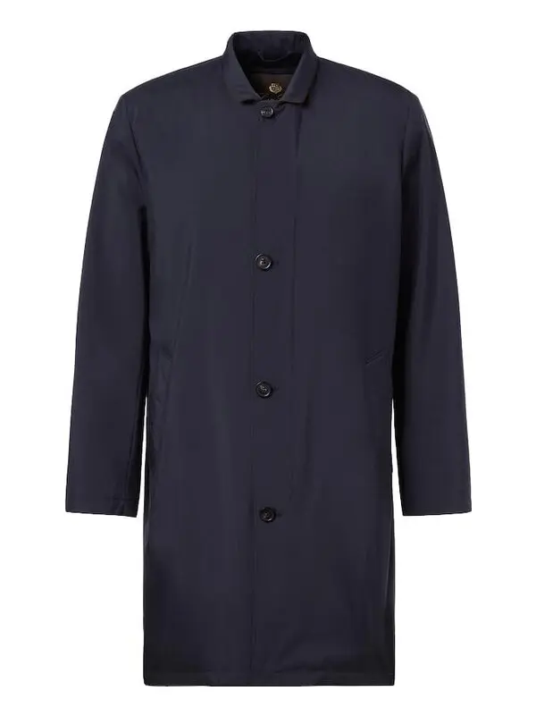 Loro Piana Windmate® Suede-trimmed Coat - Blue