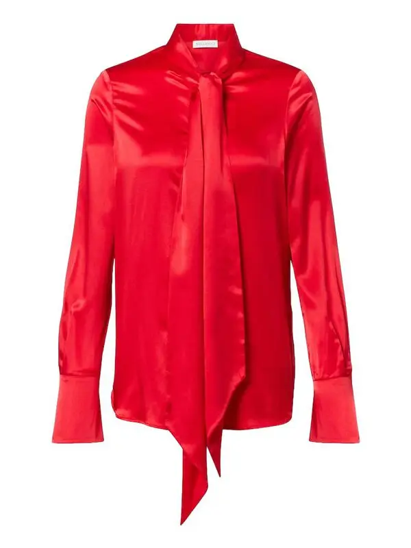 Nina Ricci Lavalliere Silk Crêpe De Chine Shirt - Red