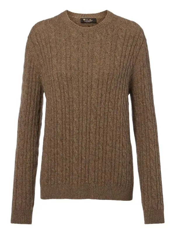 Loro Piana Cable-knit Cashmere Sweater - Brown