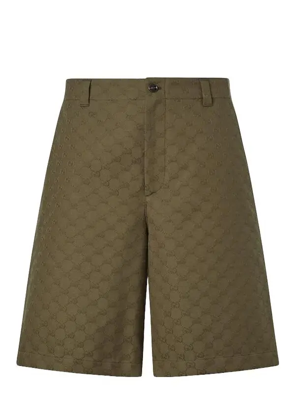 Gucci Gg Cotton-blend Bermuda Shorts - Green