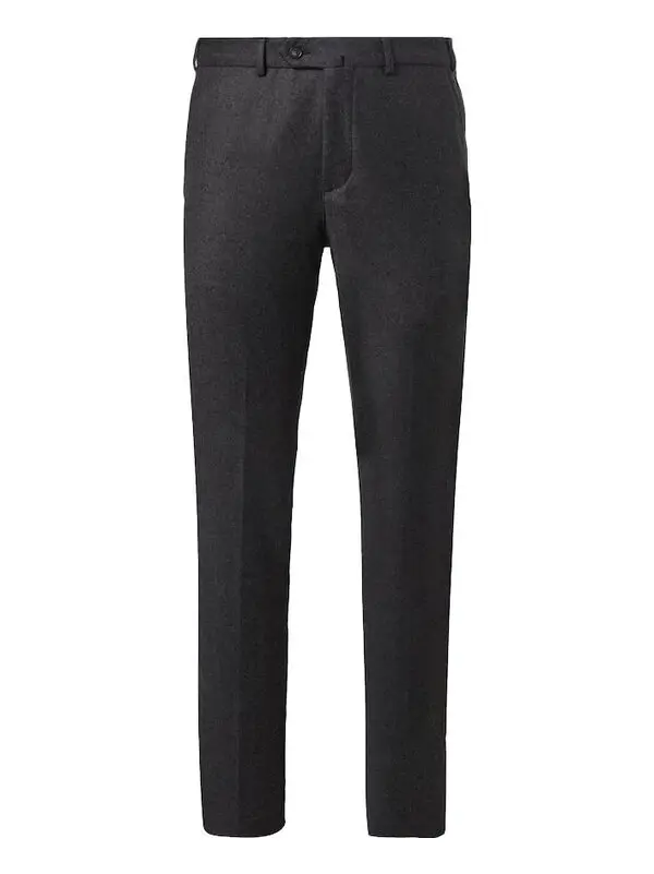 Loro Piana Carlo Wool And Cashmere Straight Pants - Grey