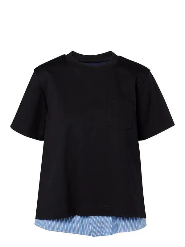 Sacai Layered Cotton T-shirt - Blue
