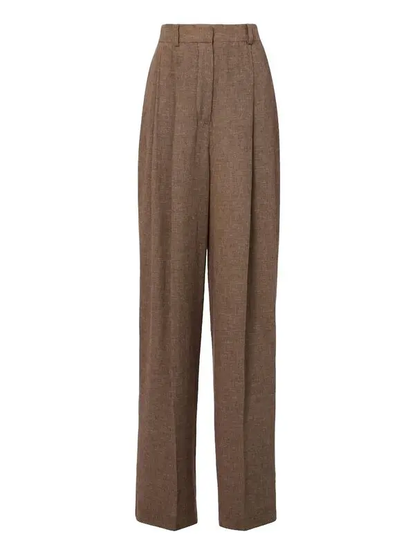 Loro Piana Linen Wide-leg Pants - Brown
