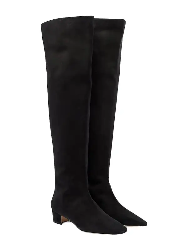 Manolo Blahnik Gore Suede Over-the-knee Boots - Black