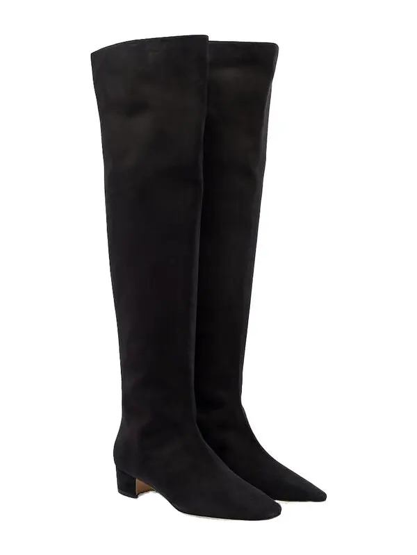Manolo Blahnik Gore Suede Over-the-knee Boots - Black