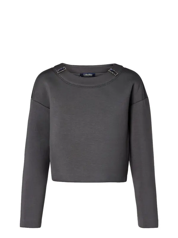 Max Mara Embellished Jersey Sweatshirt - Grey