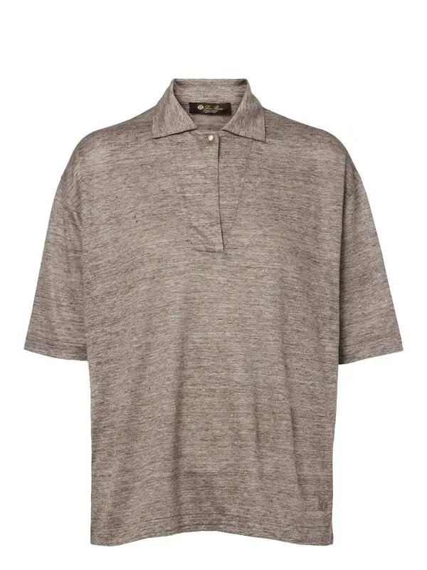 Loro Piana Gargano Linen Polo Shirt - Brown