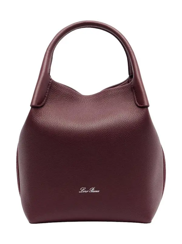 Loro Piana Bale Small Leather Bucket Bag - Burgundy