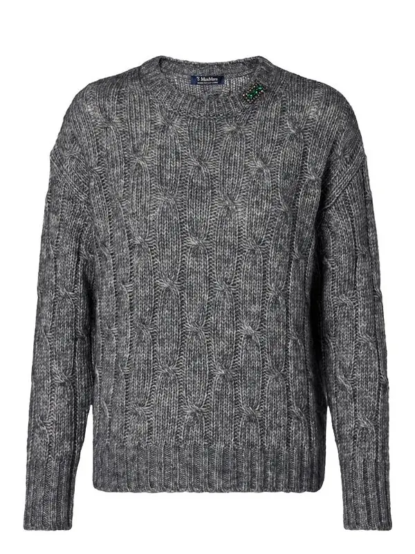 Max Mara Cotton, Alpaca, And Wool Sweater - Grey
