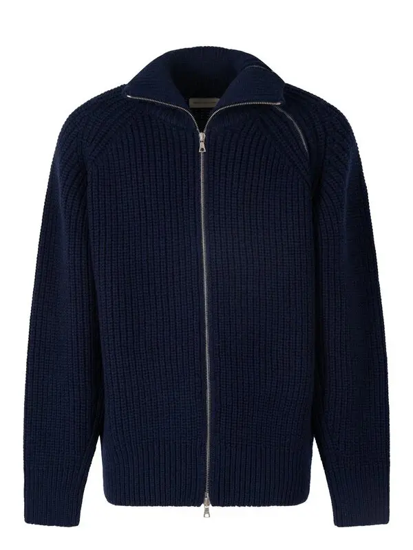 Dries Van Noten Monty Full-zip High Neck Sweater - Blue