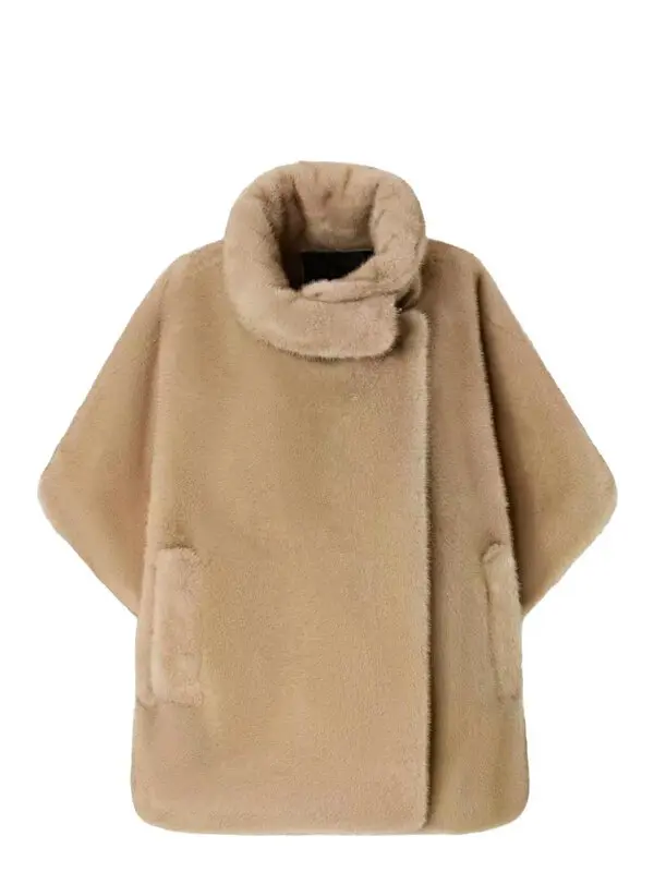 Pinko High-neck Cape Coat - Neutrals