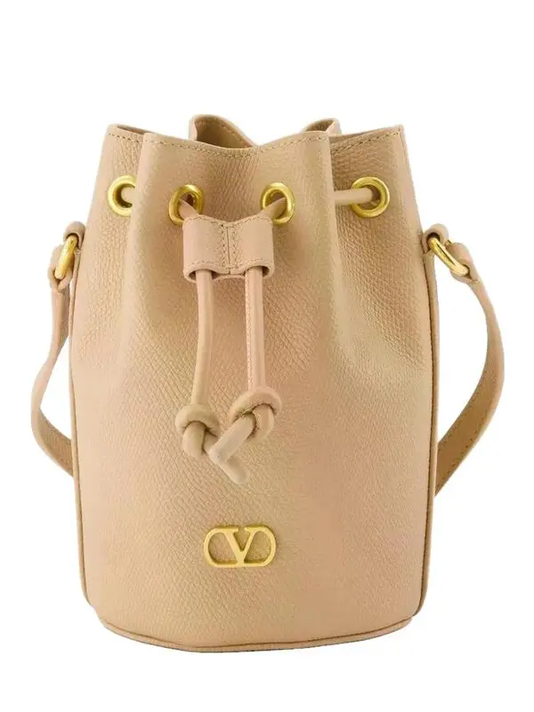 Valentino Garavani Vlogo Signature Drawstring Bucket Bag - Neutrals