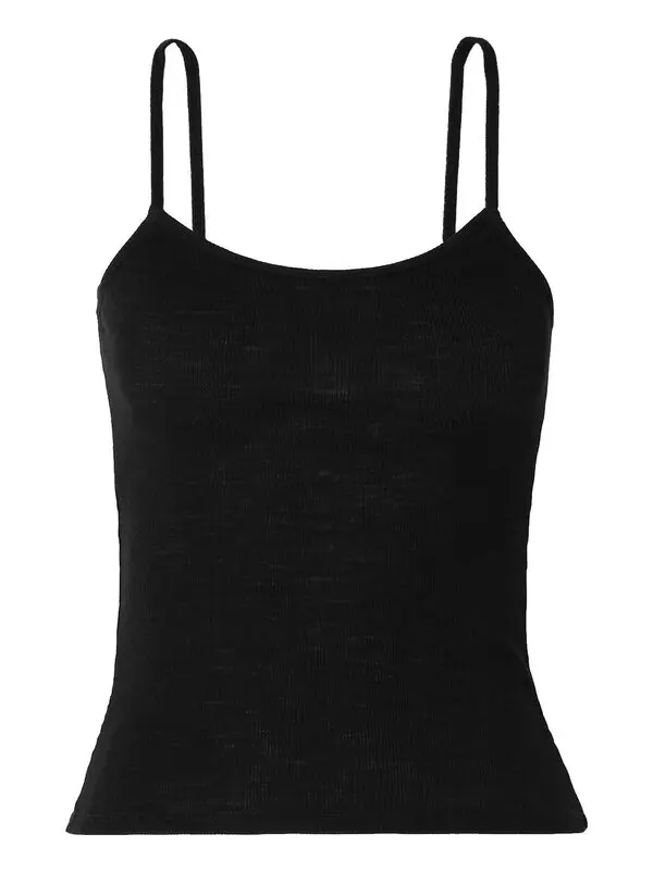 ST. AGNI Baby Ribbed Merino Wool Camisole - Black