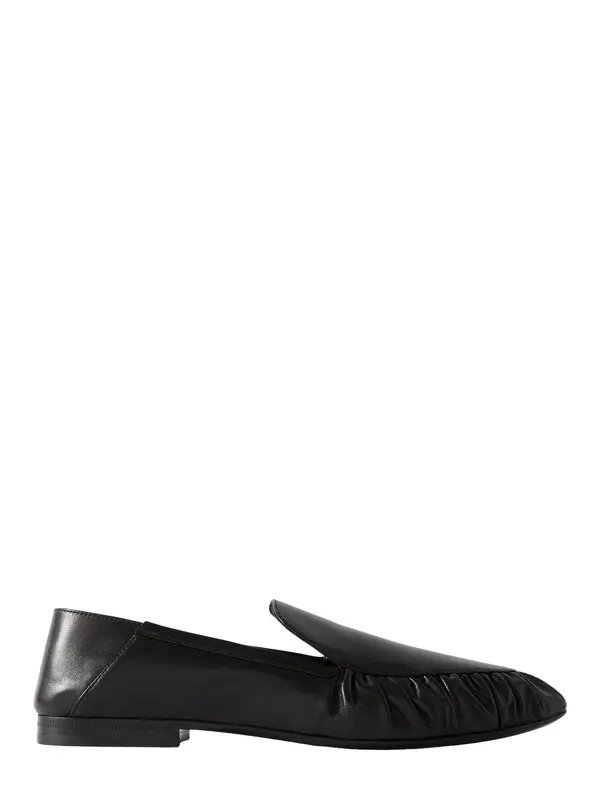 Saint Laurent Alain Collapsible-heel Leather Loafers - Brown