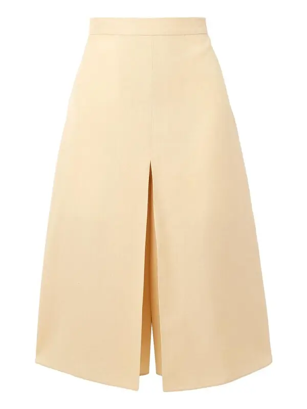 Valentino Garavani Layered Canvas Wide-leg Pants - Cream