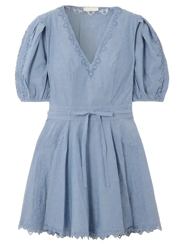 Ulla Johnson Camilla Embroidered Mini Dress - Blue