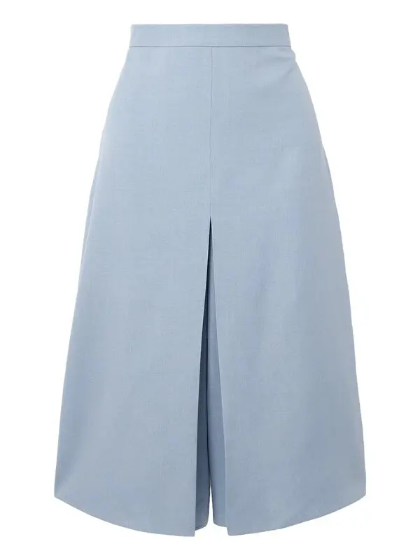 Valentino Garavani Layered Canvas Wide-leg Pants - Blue