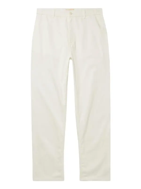 THE ROW Sankuro Straight-leg Cotton And Cashmere-blend Gabardine Trousers - White