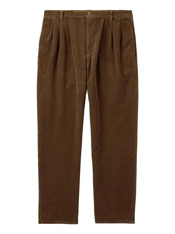 Saint Laurent Straight-leg Cotton-corduroy Trousers - Brown