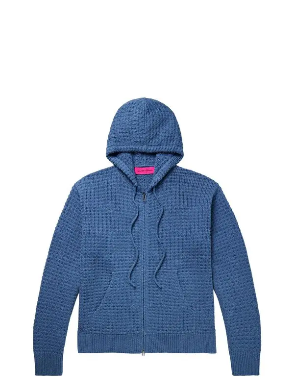 THE ELDER STATESMAN Nora Cotton Zip-up Hoodie - Blue