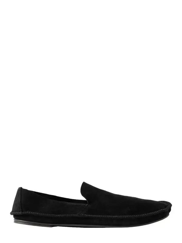 THE ROW Tyler Suede Loafers - Black