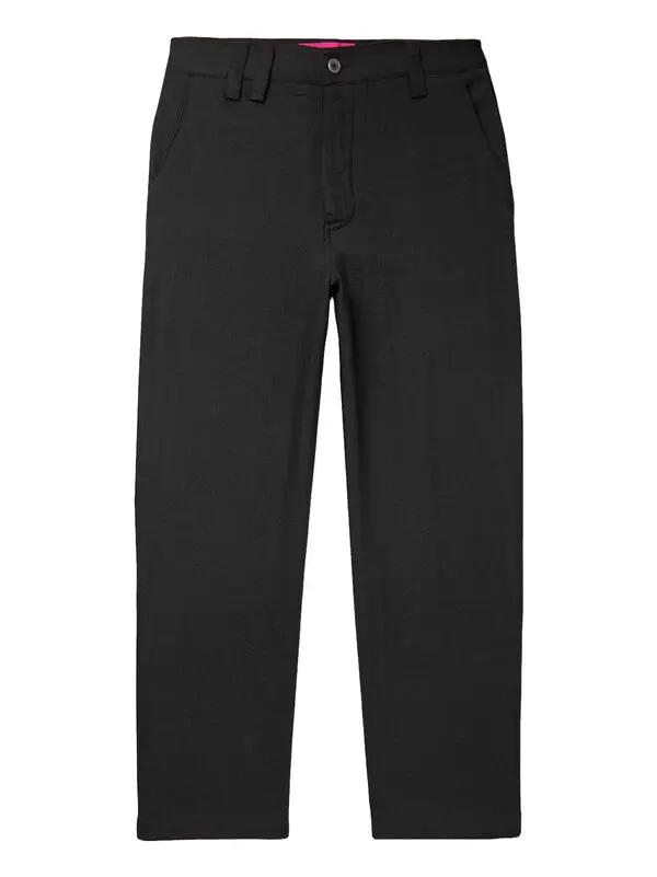 THE ELDER STATESMAN Norm Straight-leg Trousers - Black