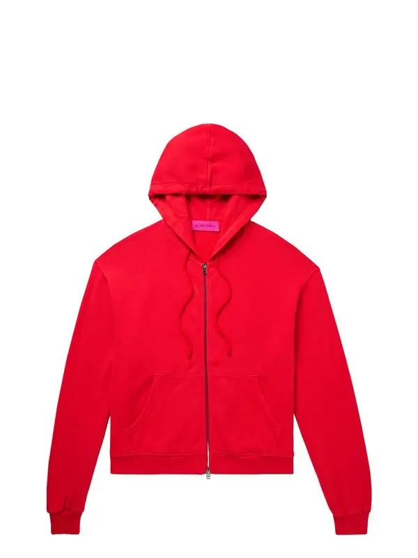THE ELDER STATESMAN Daily Cotton And Cashmere-blend Hoodie - Red