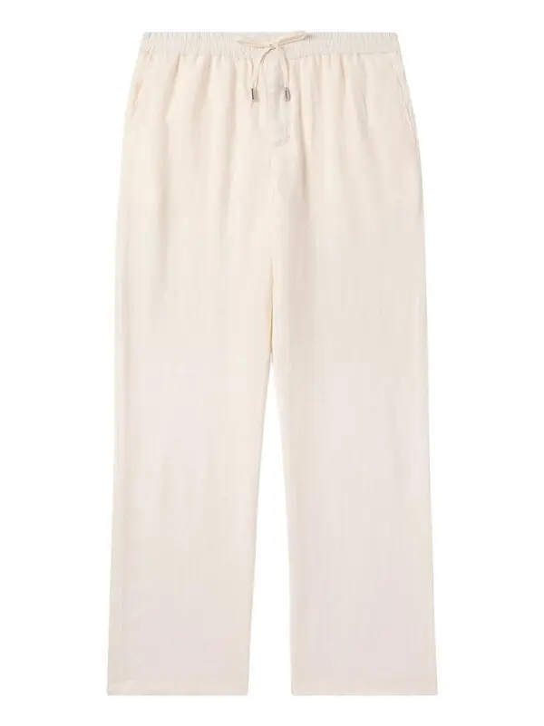 Mr P. Edward Straight-leg Garment-dyed Linen Trousers - Neutrals