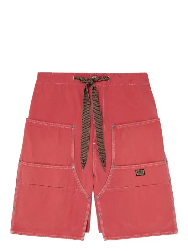 Kapital Straight-leg Cotton-twill Shorts - Red