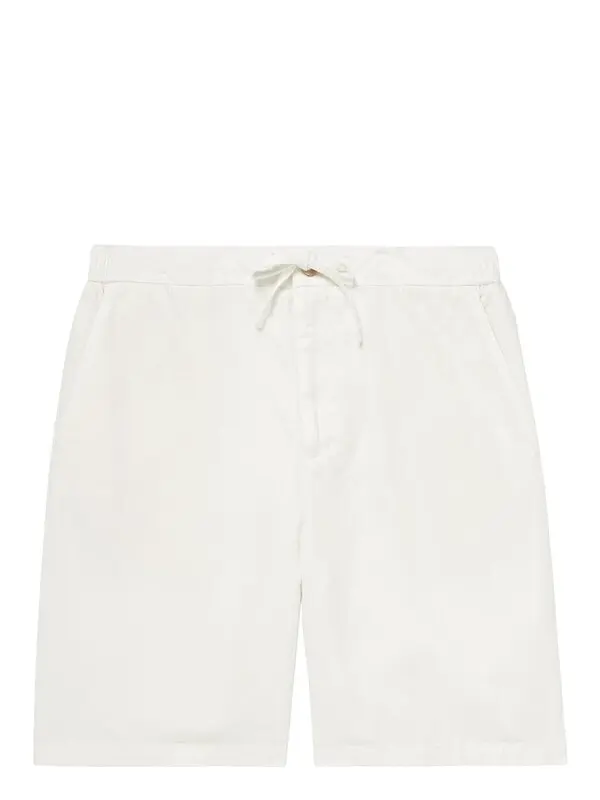 Frescobol Carioca Sergio Straight-leg Cotton-blend Drawstring Shorts - Neutrals