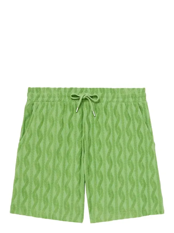Frescobol Carioca Augusto Straight-leg Terry-jacquard Shorts - Green
