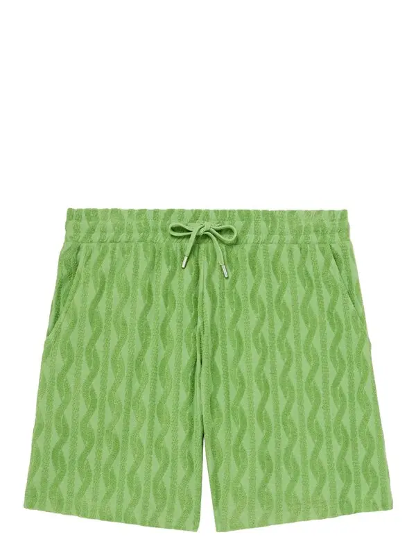 Frescobol Carioca Augusto Organic Cotton Terry-jacquard Shorts - Green