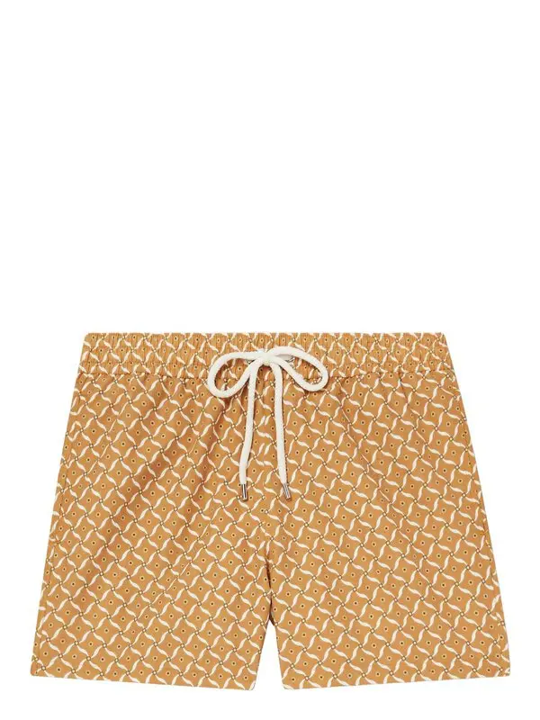 Frescobol Carioca Rio Straight-leg Printed Swim Shorts - Neutrals