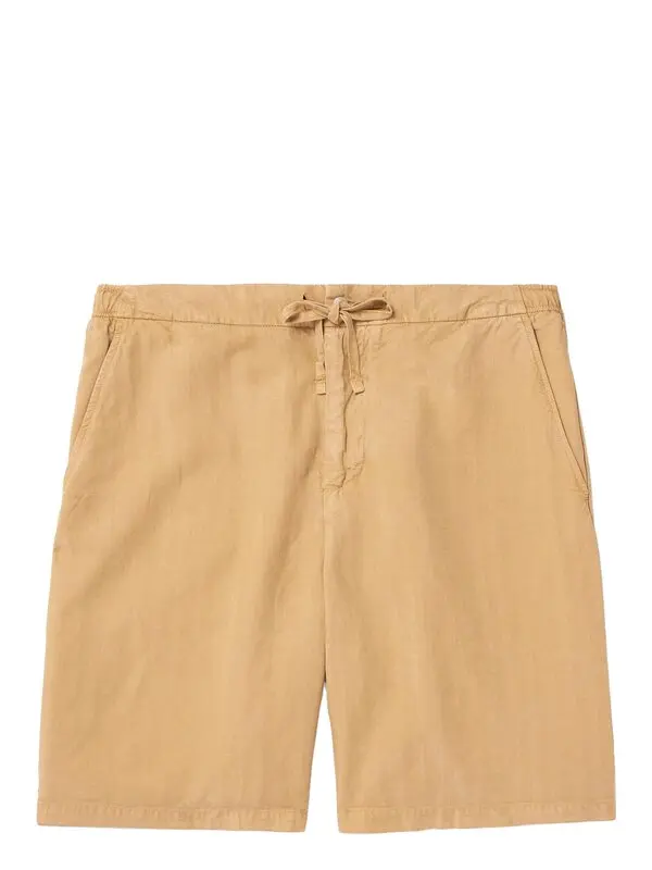 Frescobol Carioca Straight-leg Lyocell, Linen And Cotton-blend Shorts - Brown