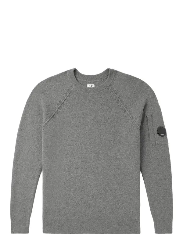 C.P. COMPANY Logo-appliquéd Wool-blend Sweater - Gray