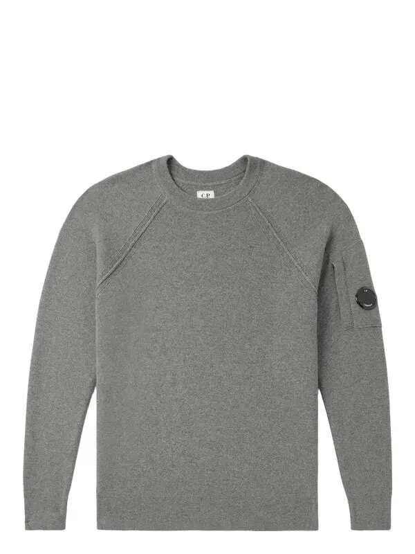 C.P. COMPANY Logo-appliquéd Wool-blend Sweater - Gray