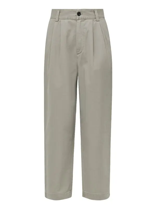 AGOLDE Slater Straight-leg Pleated Cotton-twill Trousers - Neutrals