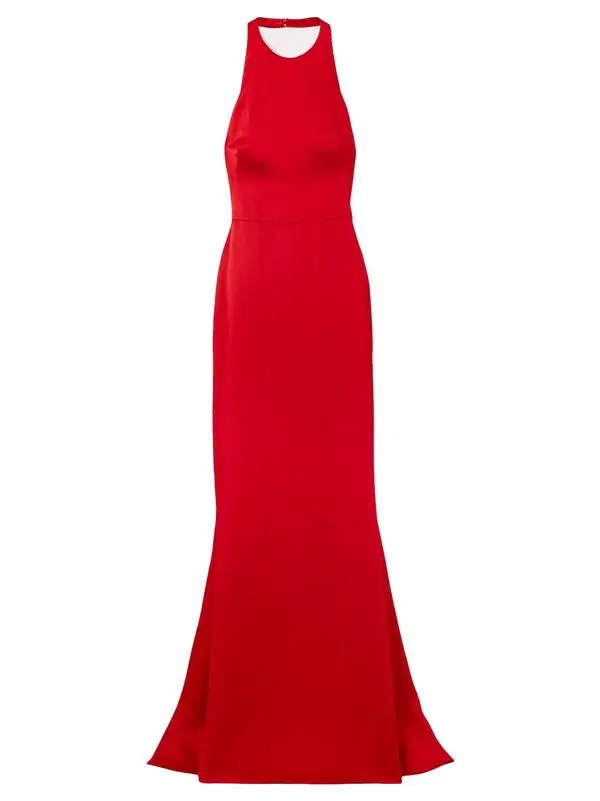 Givenchy Satin-crepe Halterneck Gown - Red