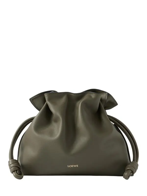 Loewe Flamenco Leather Clutch - Green