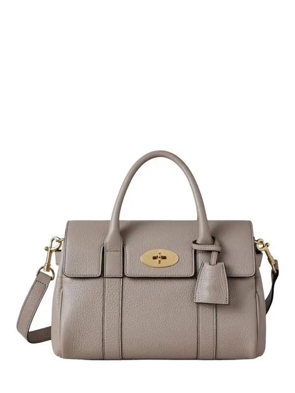 Mulberry Top Handle Bag With Turn Lock - Dove Grey