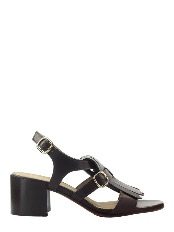 DOUCAL'S Leather Heeled Sandals - Brown