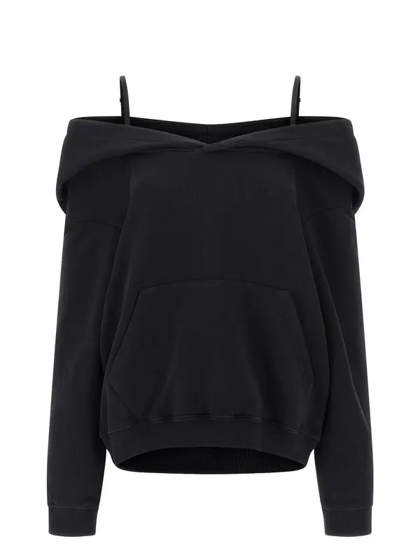 MAISON MARGIELA Off-shoulder Hoodie - Black