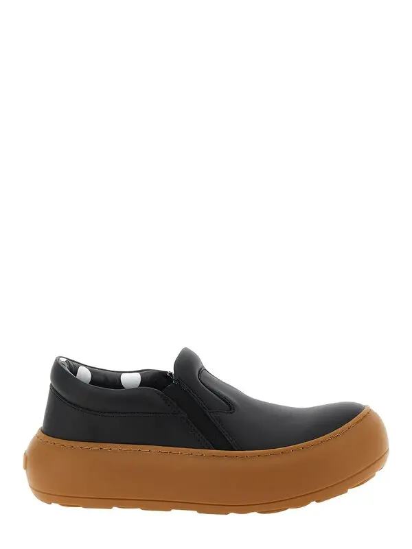 Moschino Leather Slip-on Sneakers - Black